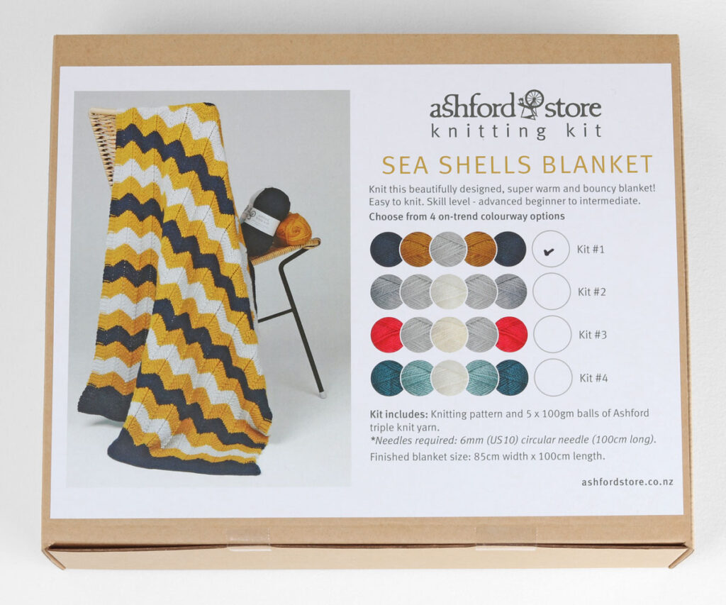 Ashford Store | Sea Shells Blanket Knitting Kit